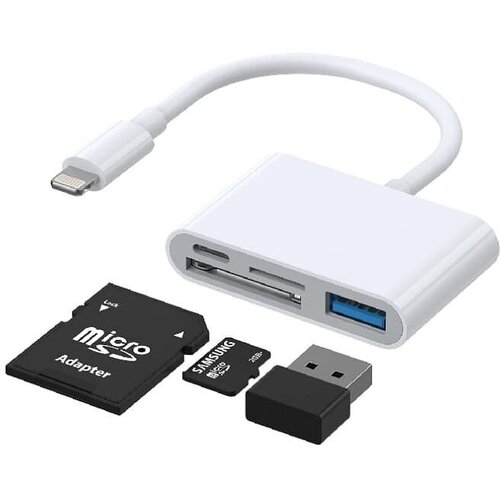 Адаптер переходник с Lightning на USB 3.0/Lightning/SD/micro SD Joyroom S-H142 белый
