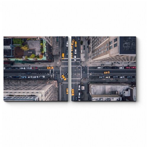 Модульная картина Нью-Йорк с высоты 180x90