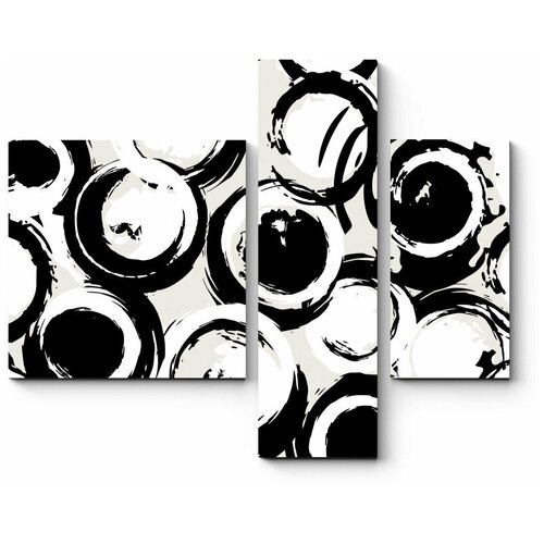 Модульная картина Белое в черный горошек 90x74