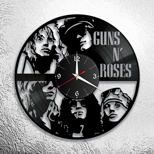Настенные часы из виниловой пластинки с группой Guns and Roses
