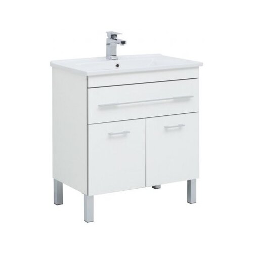 Комплект мебели для ванной Aquanet Верона 75 напольная 1 ящик, 2 дверцы, ширина тумбы: 75 см, белый
