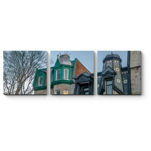 Модульная картина Красочные Викторианские дома130x43