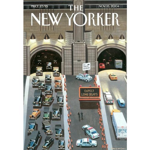 Плакат, постер the new yorker обложка. Нью йоркер на холсте, размер 30х42см