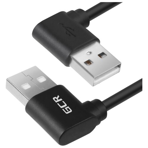 GCR Кабель 0.5m USB 2.0, AM угловой левый /AM угловой левый, 28/28 AWG, экран, армированный, морозостойкий