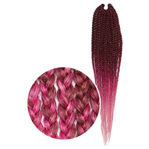 Queen Fair пряди из искусственных волос SIM-BRAIDS афрокосы трехцветные, русый/розовый/светло-розовый