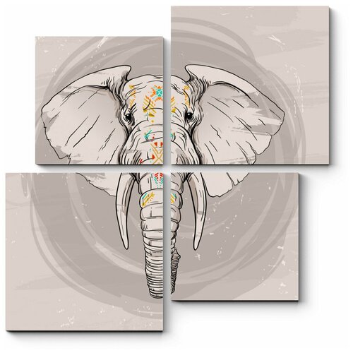 Модульная картина Стильный слон 160x160