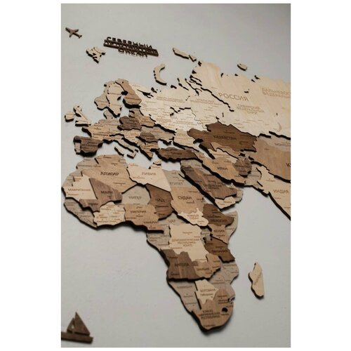 Панно Woodpecker Craft Карта мира объемная (Цвет7) 150х90 см