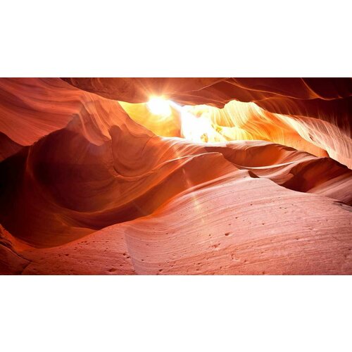 Картина на холсте 60x110 Альянс Лес "Камень солнце скала каньон" на подрамнике / интерьер/ декор