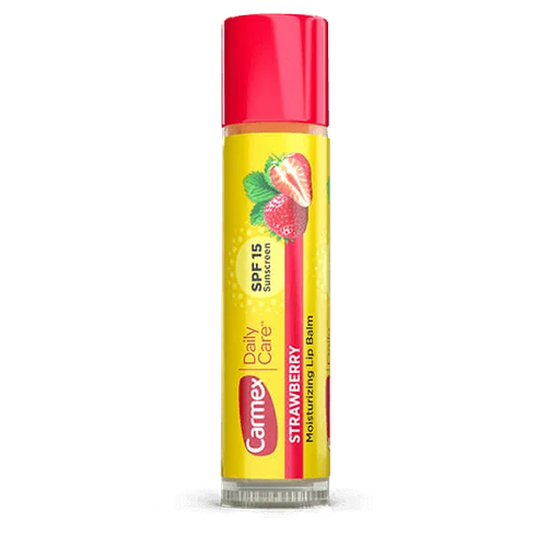 Carmex Strawberry Lip Balm Увлажняющий бальзам для губ со вкусом клубники, стик без блистера, 4,25 грамм