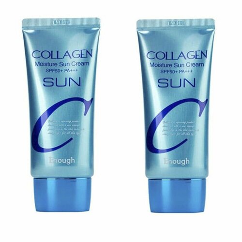 Enough Крем солнцезащитный увлажняющий с коллагеном collagen moisture sun cream spf50+ pa+++, 50 мл, 2 шт