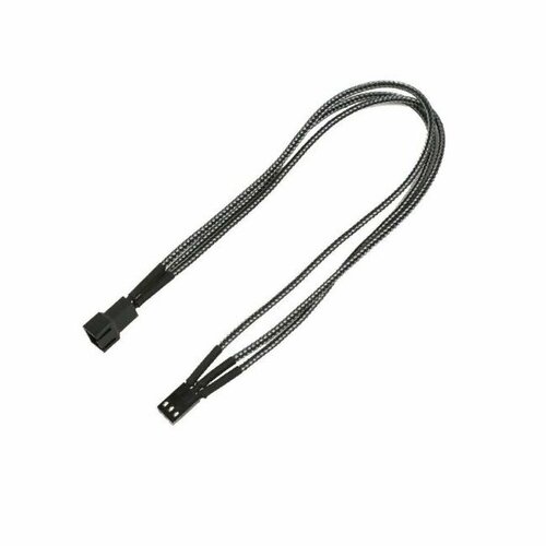 Удлинитель Nanoxia кабеля вентилятора 3-pin, 30 см, индивидуальная оплетка, карбон