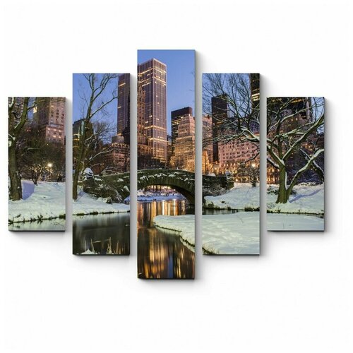 Модульная картина Зимний вид Центрального Парка125x100