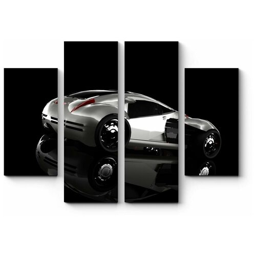 Модульная картина Концепт серебристого спортивного автомобиля110x83