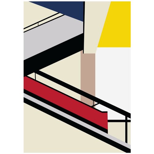 Постер / Плакат / Картина Баухаус - Лестницы 40х50 см в раме