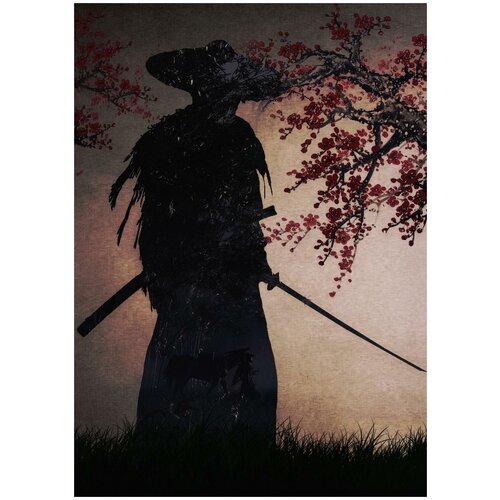 Постер / Плакат / Картина Призрак Цусимы. Японский самурай 40х50 см в подарочном тубусе