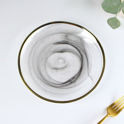 Тарелка стеклянная десертная «Дымка», d=21 см