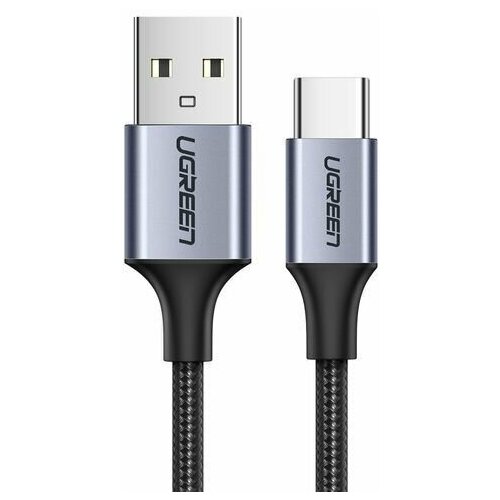 Кабель UGREEN US288 (60408) USB-A 2.0 to USB-C Cable Nickel Plating Aluminum Braid. Длина 3м. Цвет: серый космос