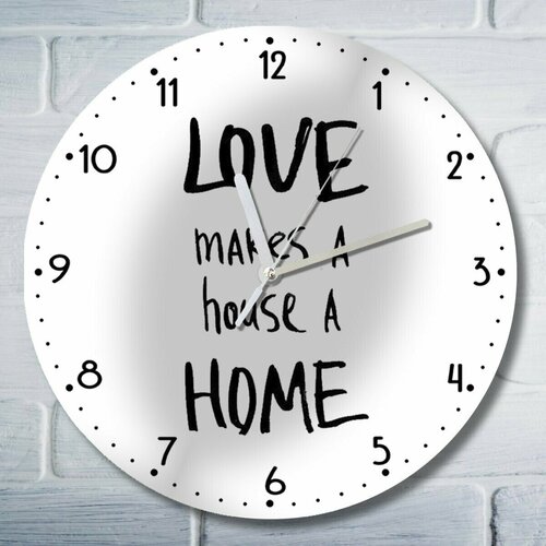 Настенные часы УФ с рисунком надписи мотивация любовь дом - 3261