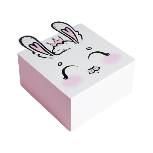 Коробка подарочная Дарите счастье Зайчик, 15х8х15 см, белый/розовый