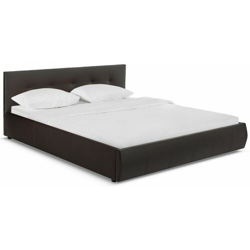 Двуспальная кровать Woodville Афродита 160х200 с ПМ экокожа коричневая
