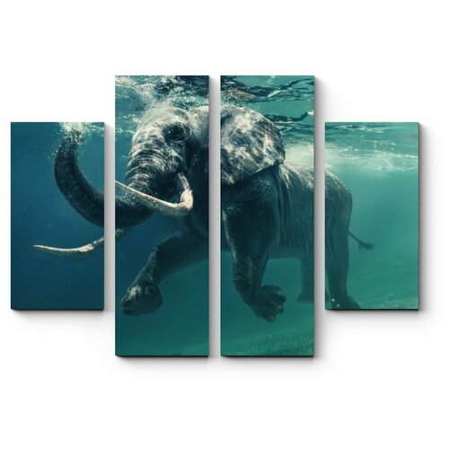Модульная картина Слон покоряет океан 100x75