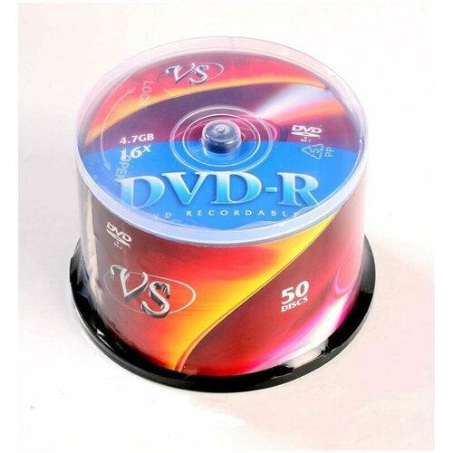 VS Диск для записи Носители информации DVD-R, 16x, VS, Cake/50 шт.