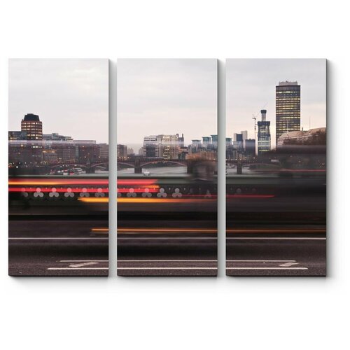 Модульная картина Огни пролетающих лондонских машин 110x79