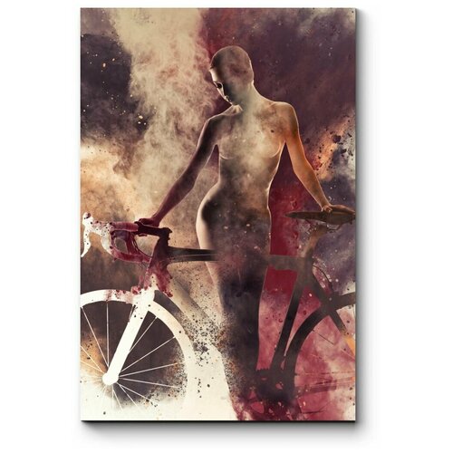 Модульная картина Девушка с велосипедом 30x45