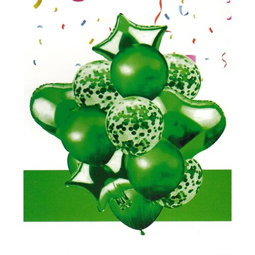 Воздушные шары фонтан для фотозоны 14 шт, зеленый