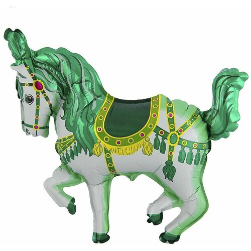 Воздушный шар Цирковая лошадь, зеленая, 107 см