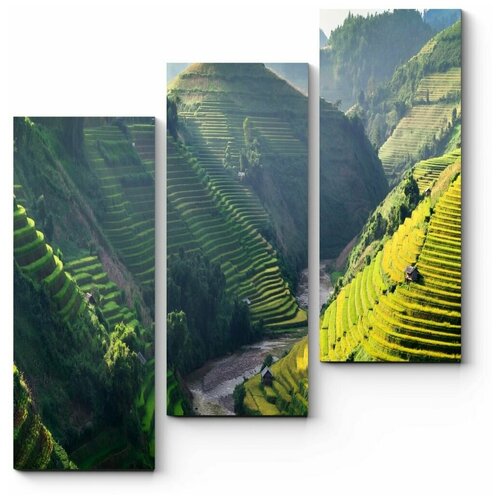 Модульная картина Вьетнамские рисовые поля в горах 110x117
