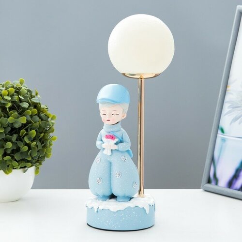 RISALUX Настольная лампа "Девушка" LED USB голубой 14х10,5х31,5 см