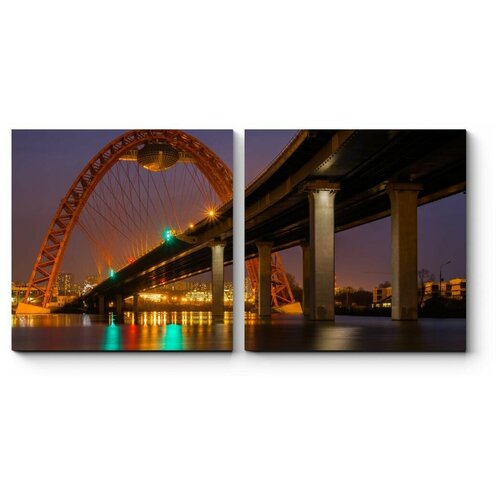 Модульная картина Мост через Москву реку90x45