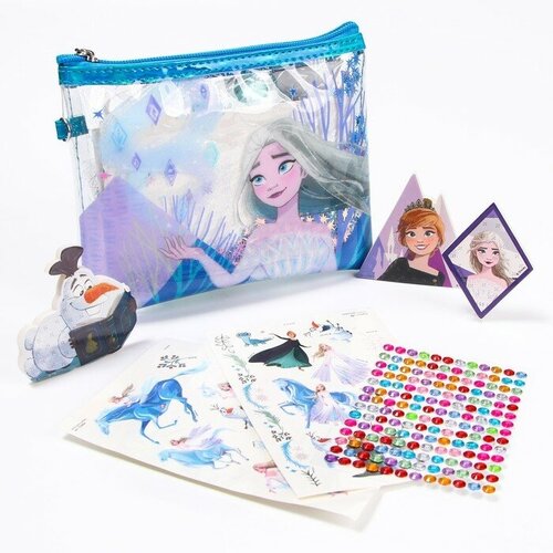 Disney Набор с прядями, тату, стразами, в сумочке «Набор красоты для творчества» Холодное сердце