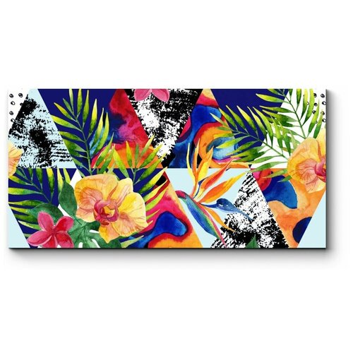 Модульная картина Цветущие тропики 90x45