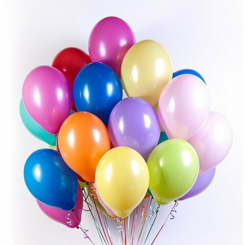 Воздушные шары надутые гелием разноцветные, 20 шт.