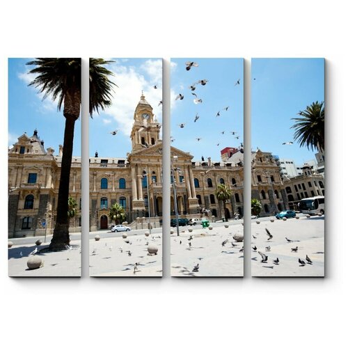 Модульная картина Летящие голуби над площадью Кейптауна 110x83