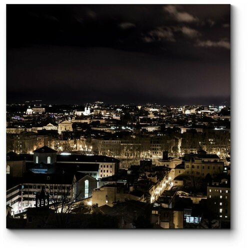 Модульная картина Ночная панорама Рима 30x30