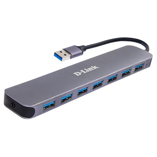 USB-концентратор  D-Link DUB-1370/B1A, разъемов: 7, серый