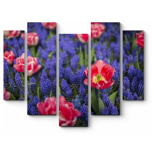 Модульная картина Цветение красок весны 111x90