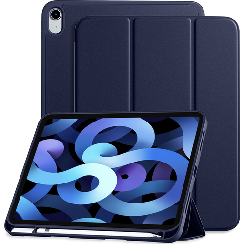 Чехол книжка CCCASE для Apple iPad Air 4 10.9 (2020) / iPad Air 5 10.9 (2022) с отделением для стилуса, цвет: темно-синий