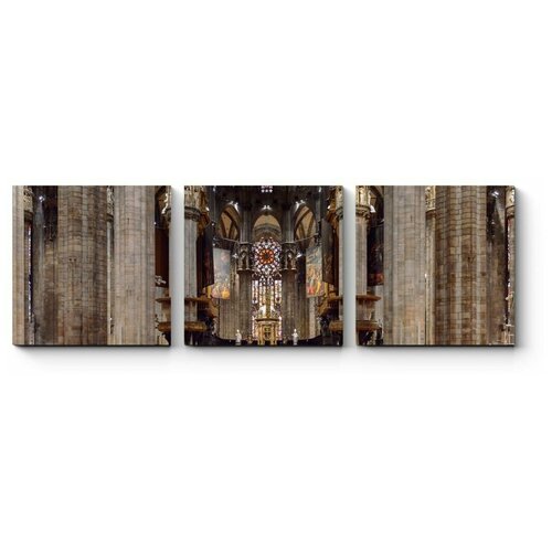 Модульная картина Внутри Миланского собора80x27