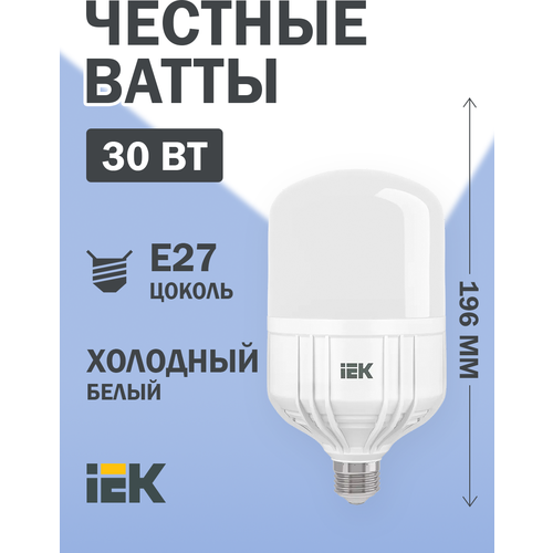 Лампа светодиодная IEK LLE-230-65, E27, corn, 30 Вт, 6500 К