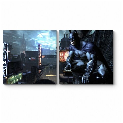 Модульная картина Бэтмен охраняет покой города 140x70