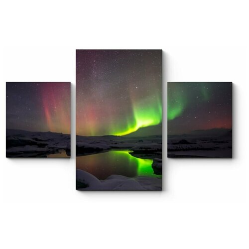 Модульная картина Прекрасное сияние Исландии 90x59