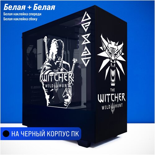 Наклейка на черный корпус ПК - "The Witcher / Ведьмак"