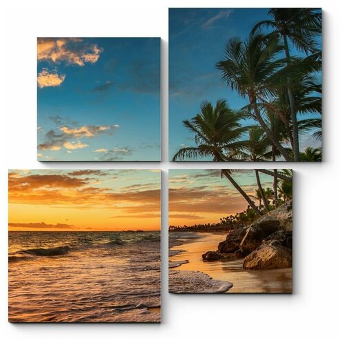 Модульная картина Восход солнца на райском острове 60x60