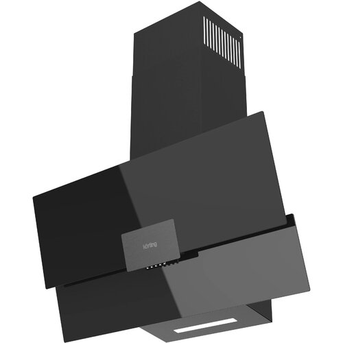 Наклонная вытяжка Korting KHC 96373 BXGN, цвет корпуса черный, цвет окантовки/панели черный