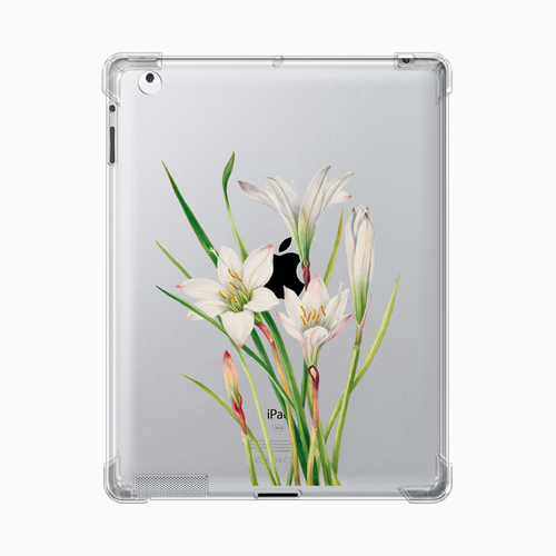 Противоударный силиконовый чехол для планшета Apple iPad 2/3/4 White lily