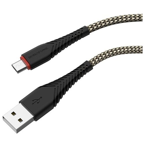 USB кабель BOROFONE BX25 Powerful MicroUSB, 1м, 2.4A, нейлон (черный)